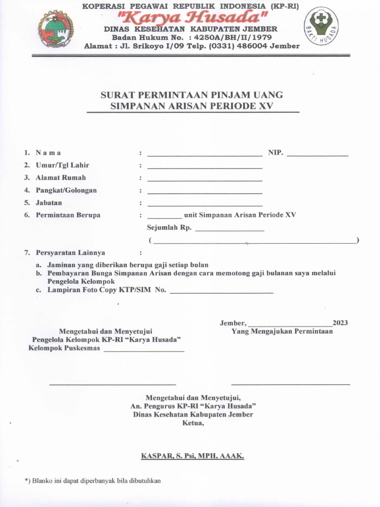 Form Pinjaman | PDF