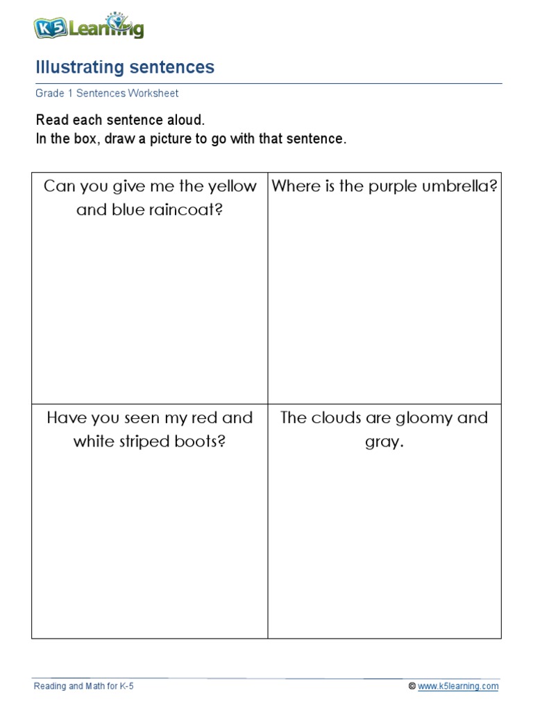 Grade 1 Sentences Read Draw A | PDF