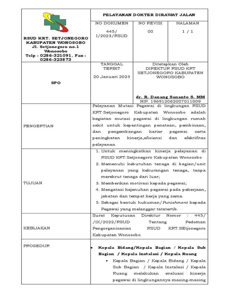 II Spo Mutasi Pegawai | PDF