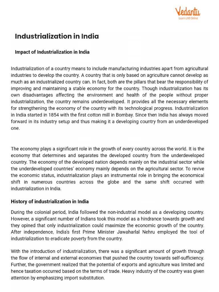 Industrialization in India | PDF