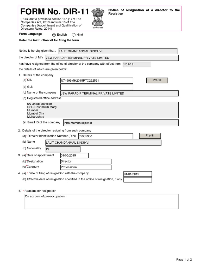 Form DIR-11-26022019_signed | PDF