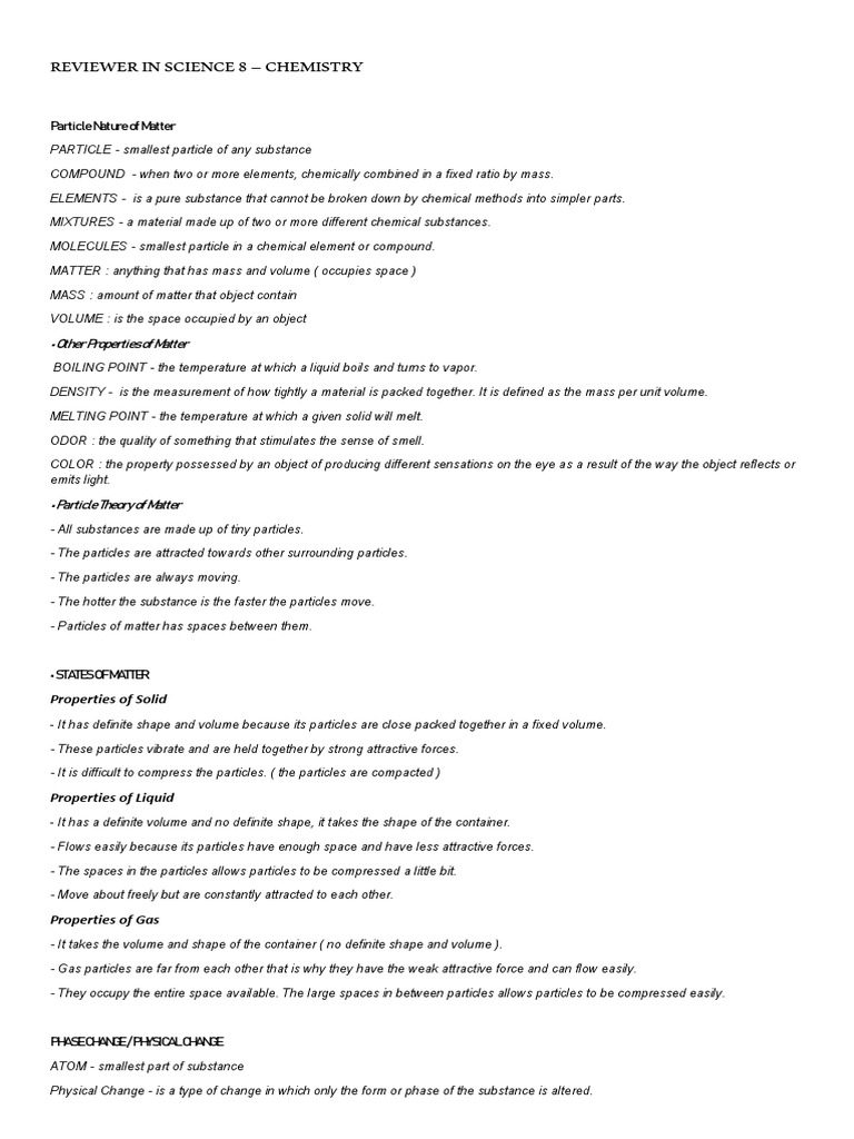 Reviewer in Science 8 - Q3 | PDF