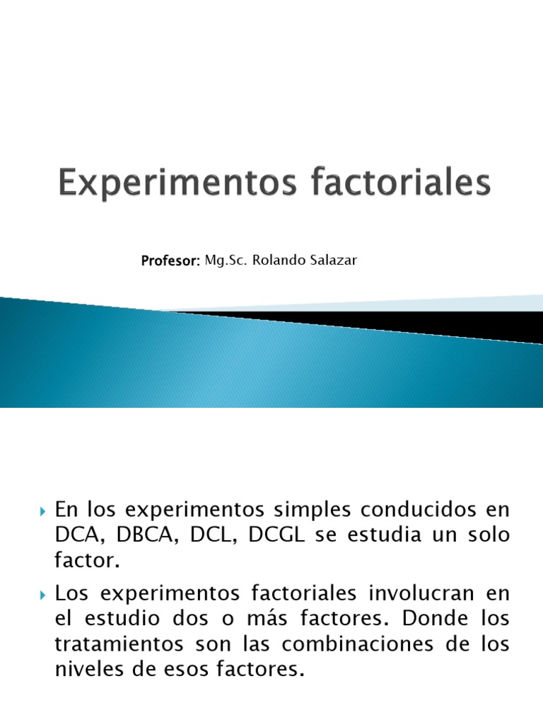 Experimentos Factoriales - Parte1 | PDF | Experimentar | Estadísticas