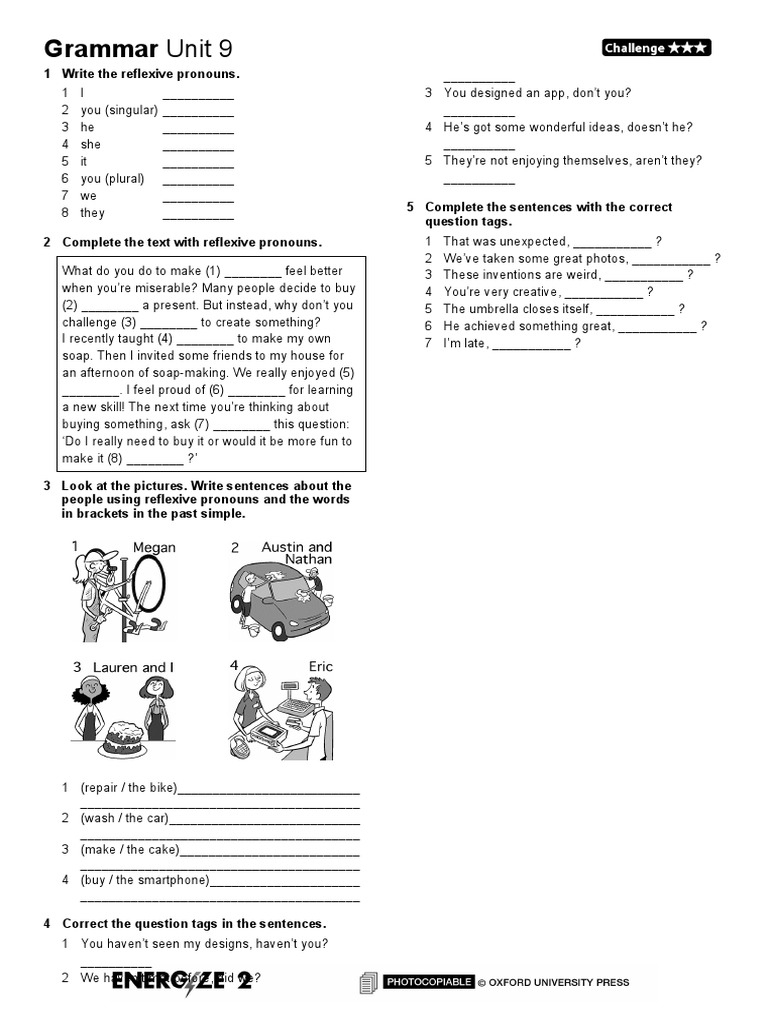 Energize2 GV Unit 9 Challenge | PDF | Pronoun | Language Mechanics