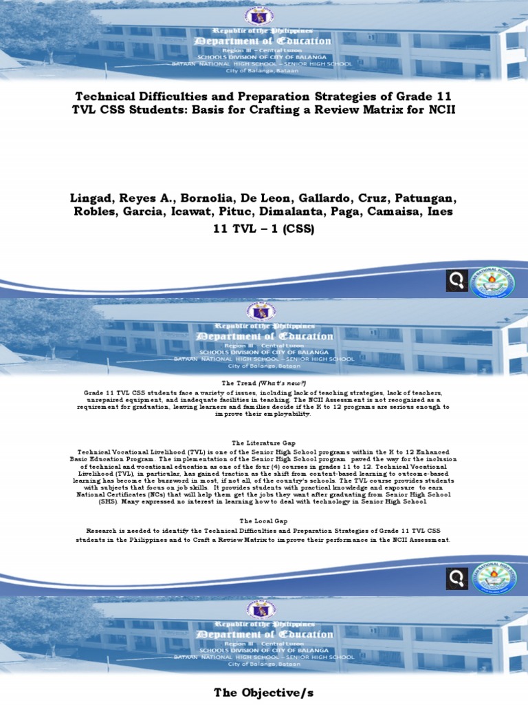 PR 1 - 11 TVL - 1 (CSS) - Group 3 Proposal Defense | PDF | Vocational ...