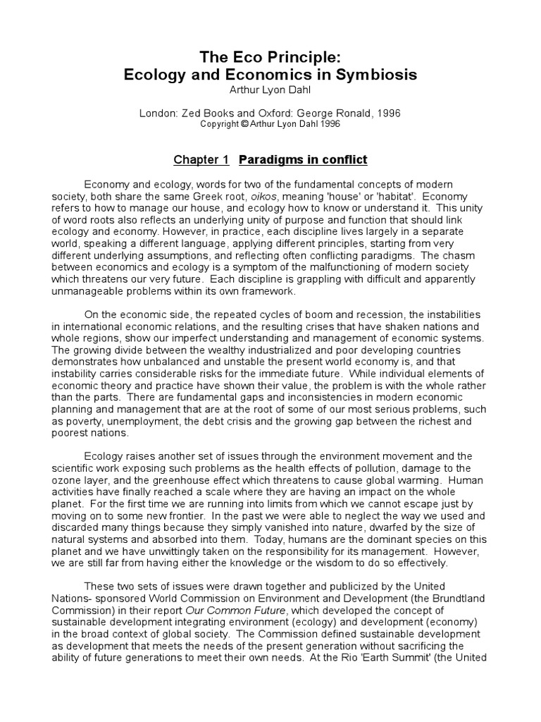 1996EcoPrinciple Dahl | PDF | Sustainability | Economics
