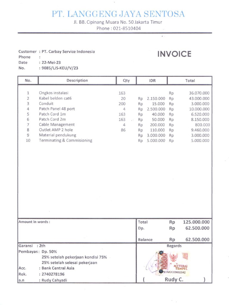 PT Langgeng Jaya Sentosa | PDF