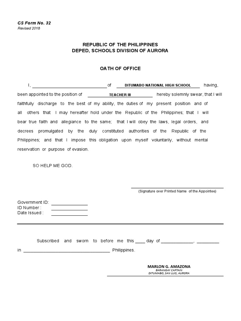 Oath of Office | PDF