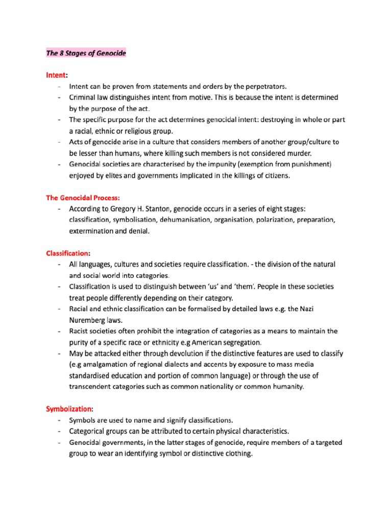 The 8 Stages of Genocide | PDF | Genocides | Final Solution