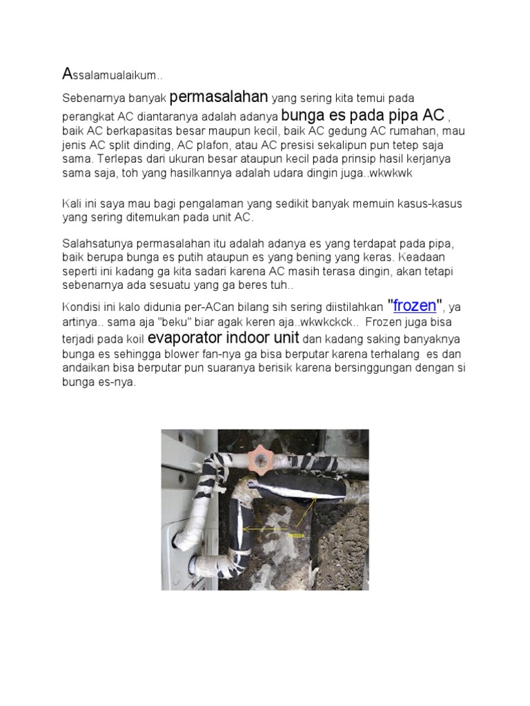Penyebab Bunga Es Pada Pipa Ac | PDF