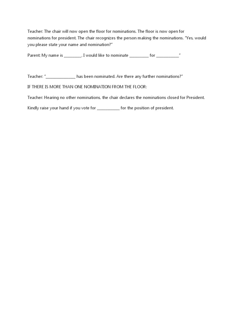 Election Script | PDF