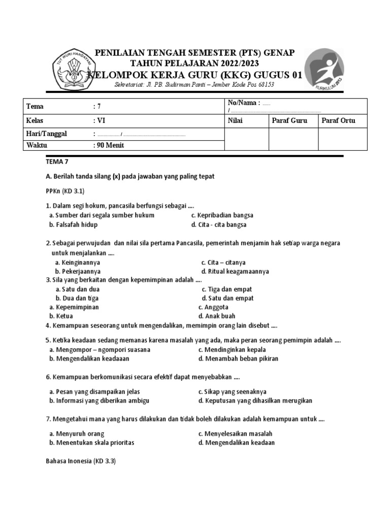 Kelas 6 Tema 7 Pdf Indonesia