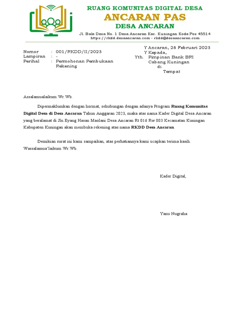 Surat Rekening | PDF