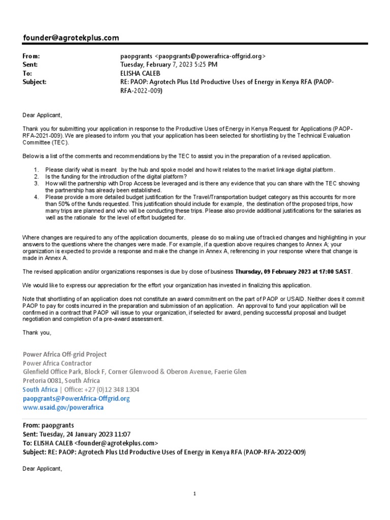 Agrotech Plus LTD Productive Uses of Energy in Kenya RFA | PDF | United ...