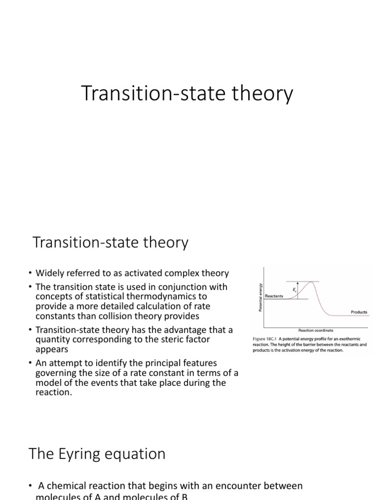 Transition-State Theory Erying Equation | PDF