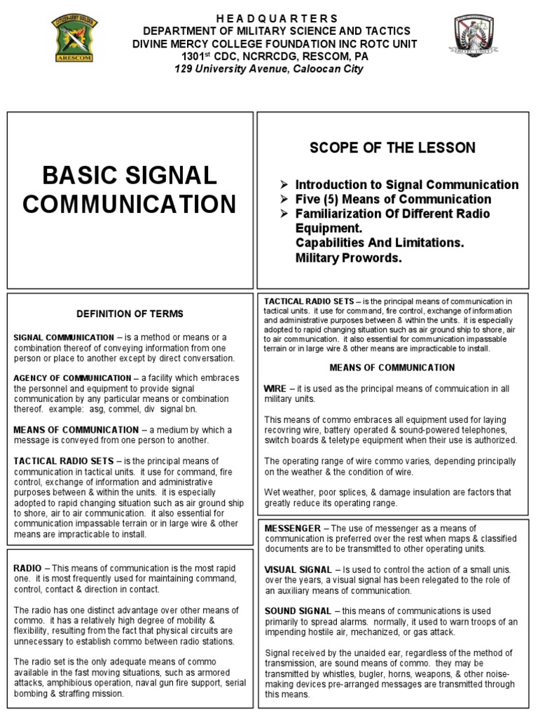 9TH Training Day - Handouts | PDF | Radio | Communication