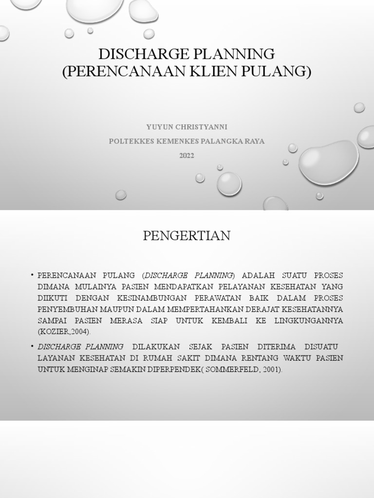Tujuan dan Proses Discharge Planning | PDF | Kesehatan Holistik