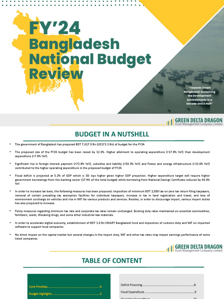 Bangladesh National Budget Review FY24 | PDF | Government Budget ...