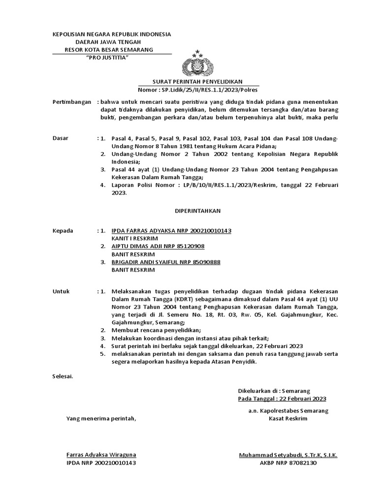 Sprin Lidik (GK Pake) | PDF