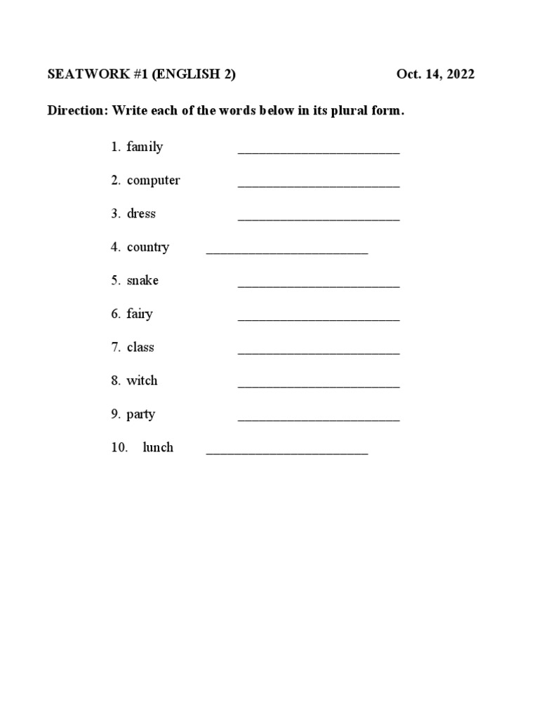 Seatwork #1 (English 2) | PDF