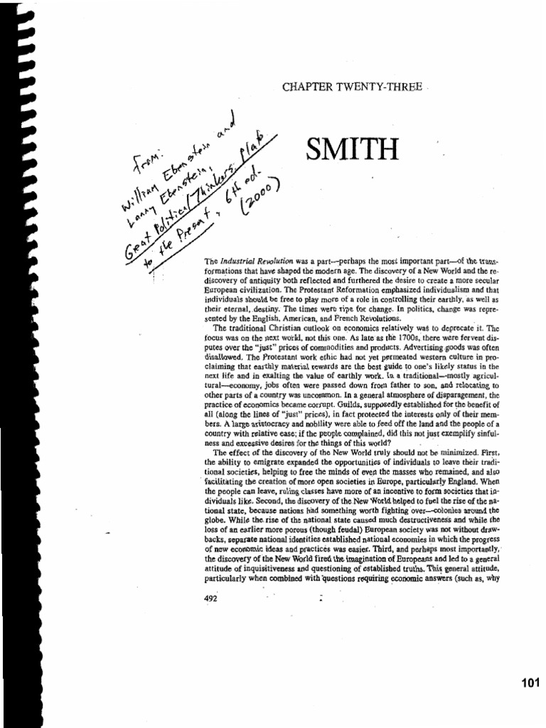 Adam Smith Ebenstein | PDF