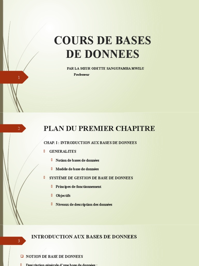 Cours de Bases de Donnees | PDF | Base de données relationnelle ... Cours de Bases de Donnees | PDF | Base de données relationnelle ...