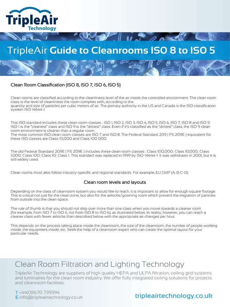 Guide To Cleanroom Classifications ISO 8 To ISO 5 | Download Free PDF ...