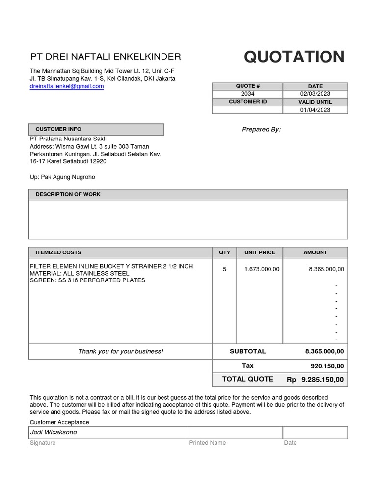 Quotation Template | PDF | Business