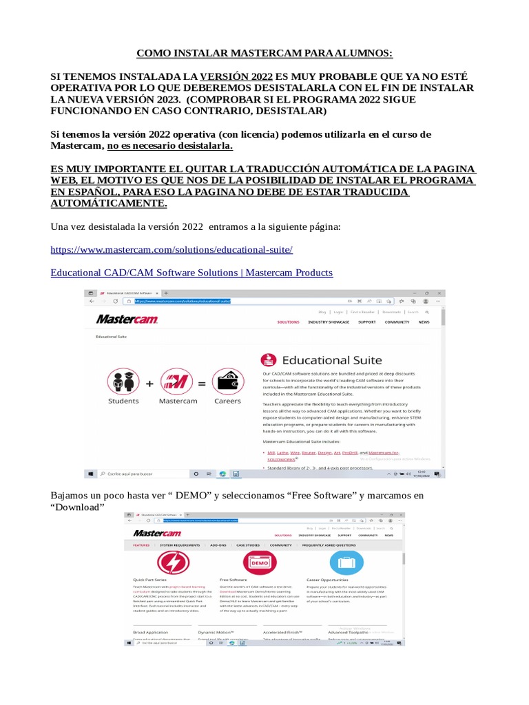 Como Instalar Mastercam 2023 Pdf Ciencias De La Computación