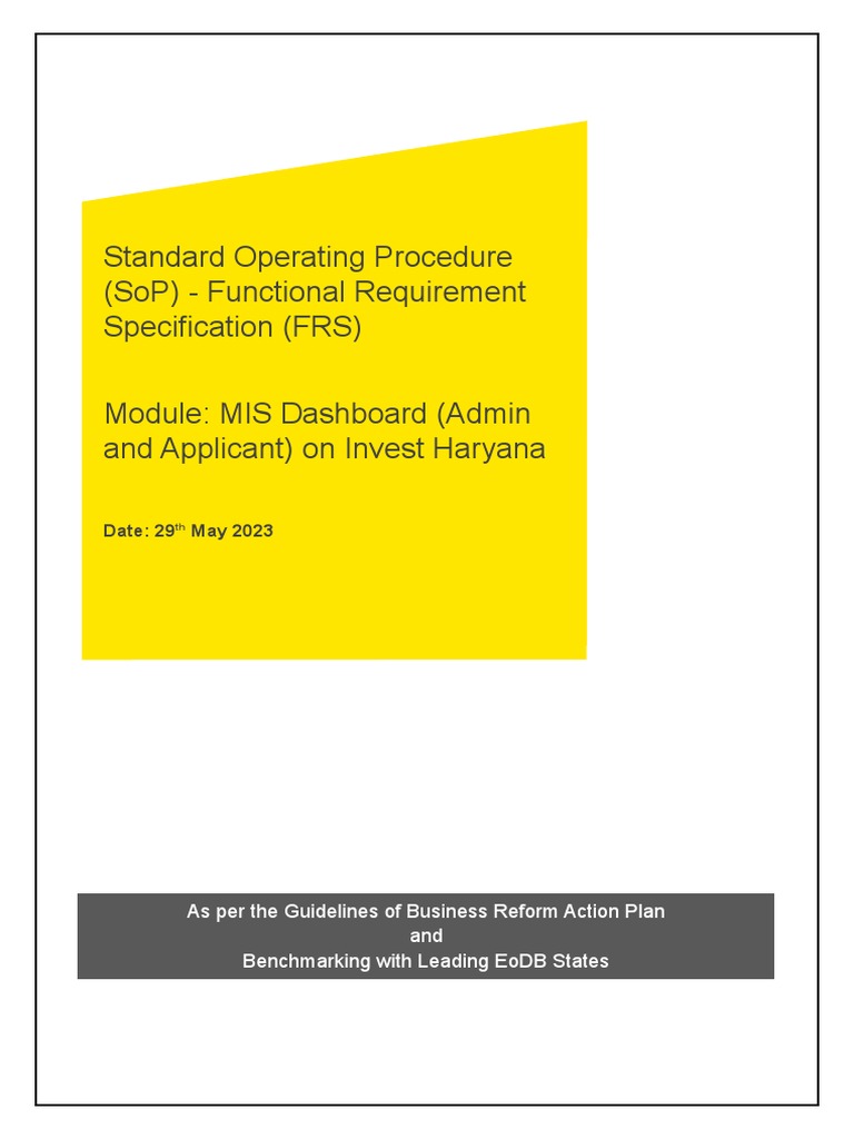 MIS Framework - SoP-FRS - InvestHaryna - V4 | PDF | Specification ...