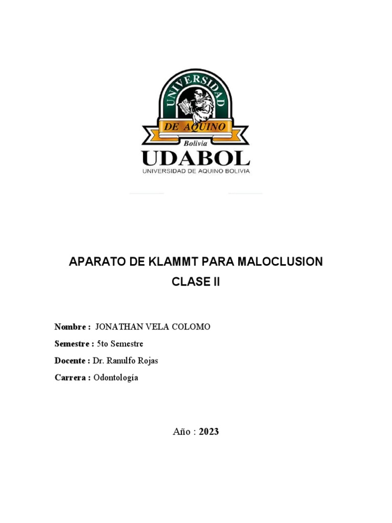 Aparato Ortodontico de Klammt para La Clase Ii 1 | PDF