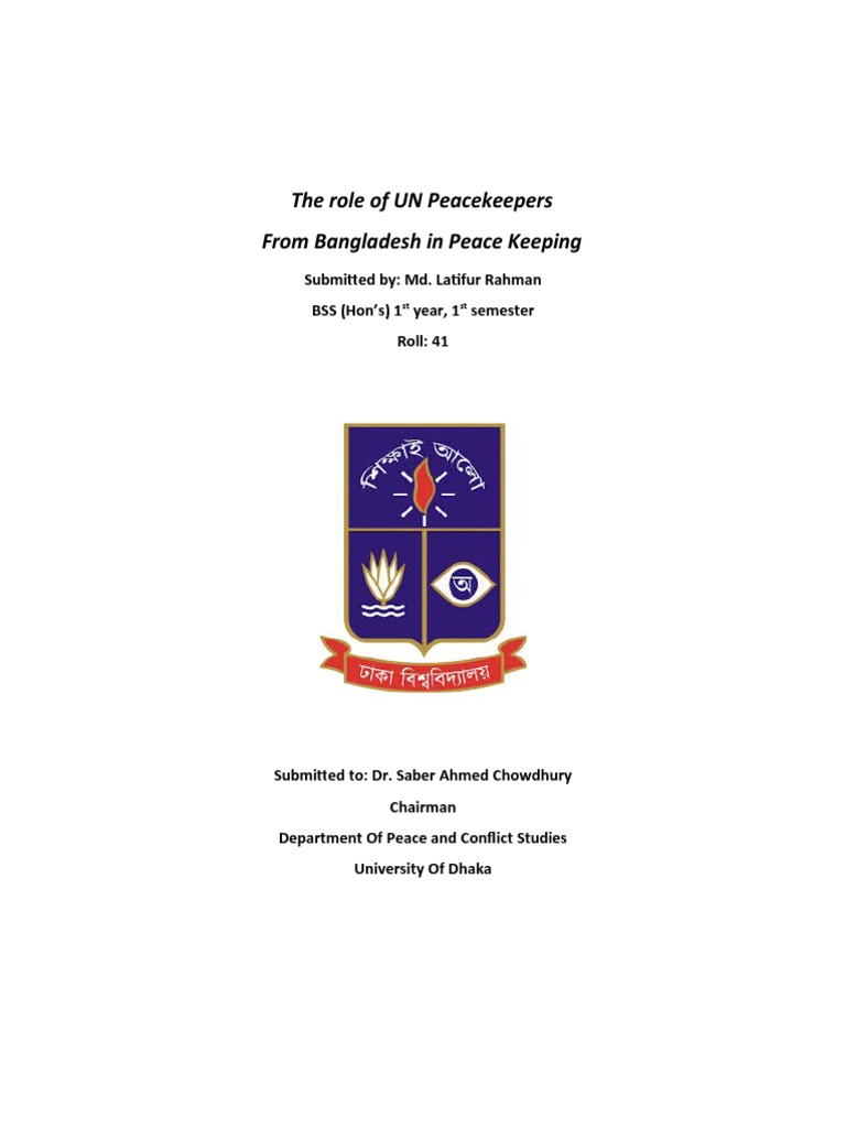 The Role of UN Peacekeepers | PDF | International Security ...