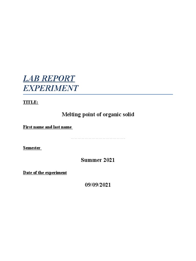 Organic Solid Melting Point Analysis | PDF | Intermolecular Force ...