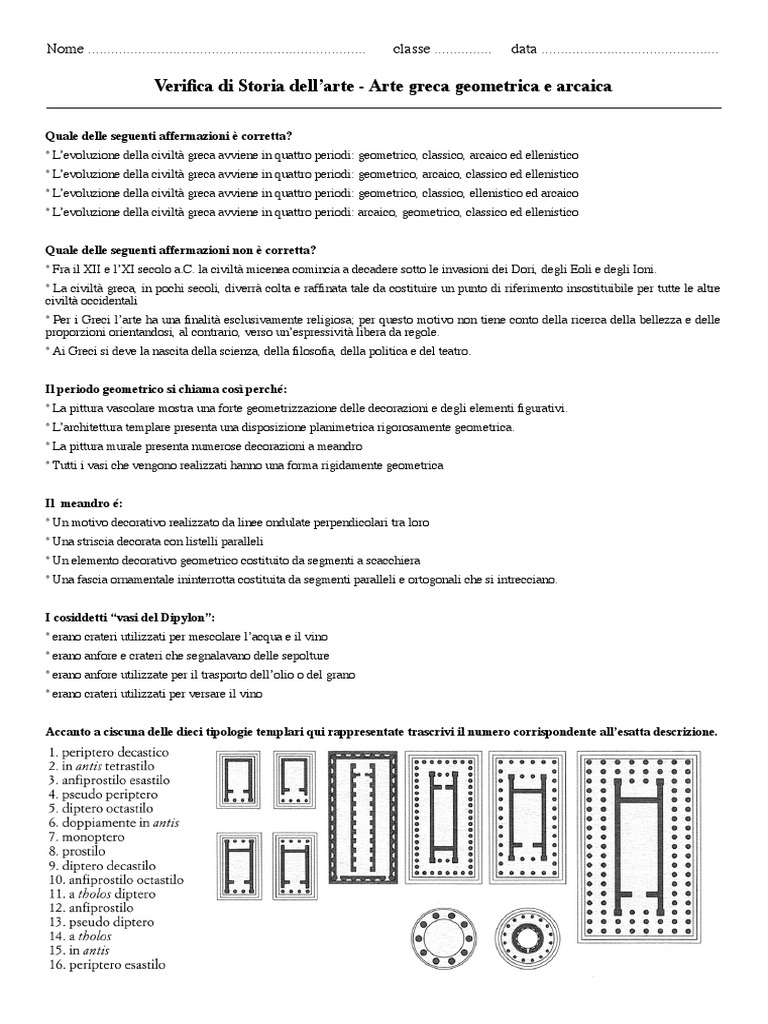 Test Arte Greca | PDF