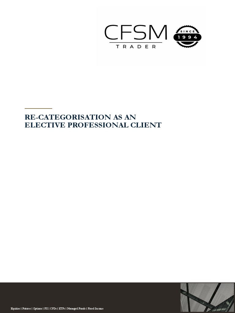 CFS Elective Professional MiFID | PDF | Contract For Difference | Economies