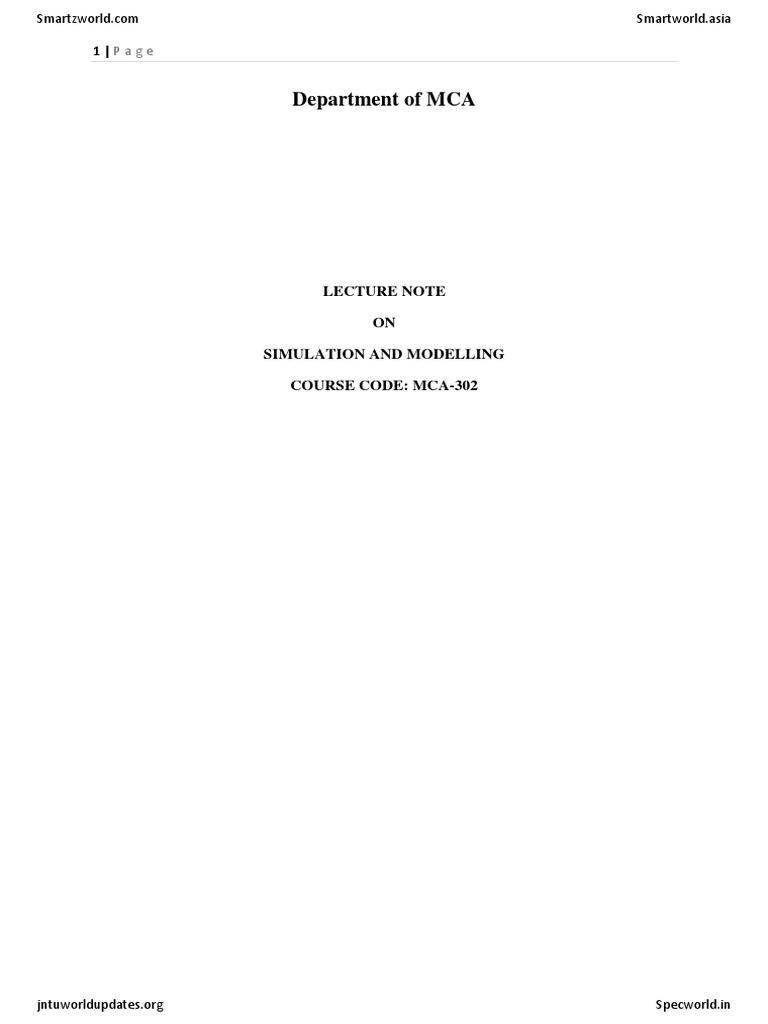 Simulation And Modelling Module 1 Pdf Simulation Probability