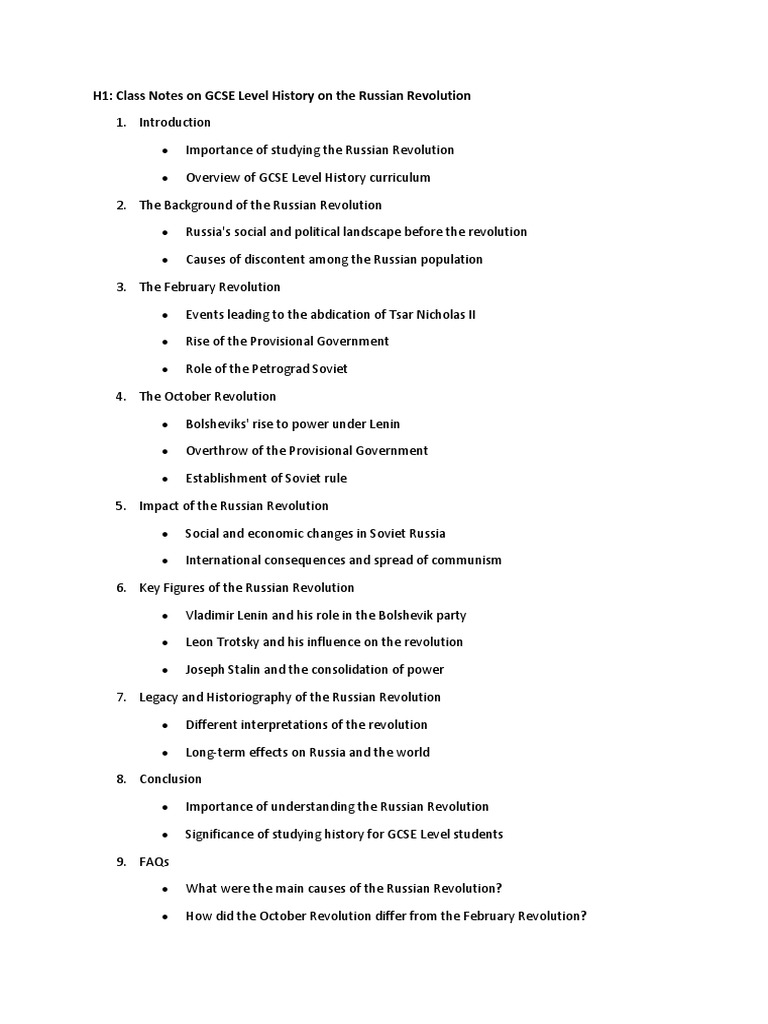 GCSE History Class Note Russian Revolution | PDF | Russian Revolution ...