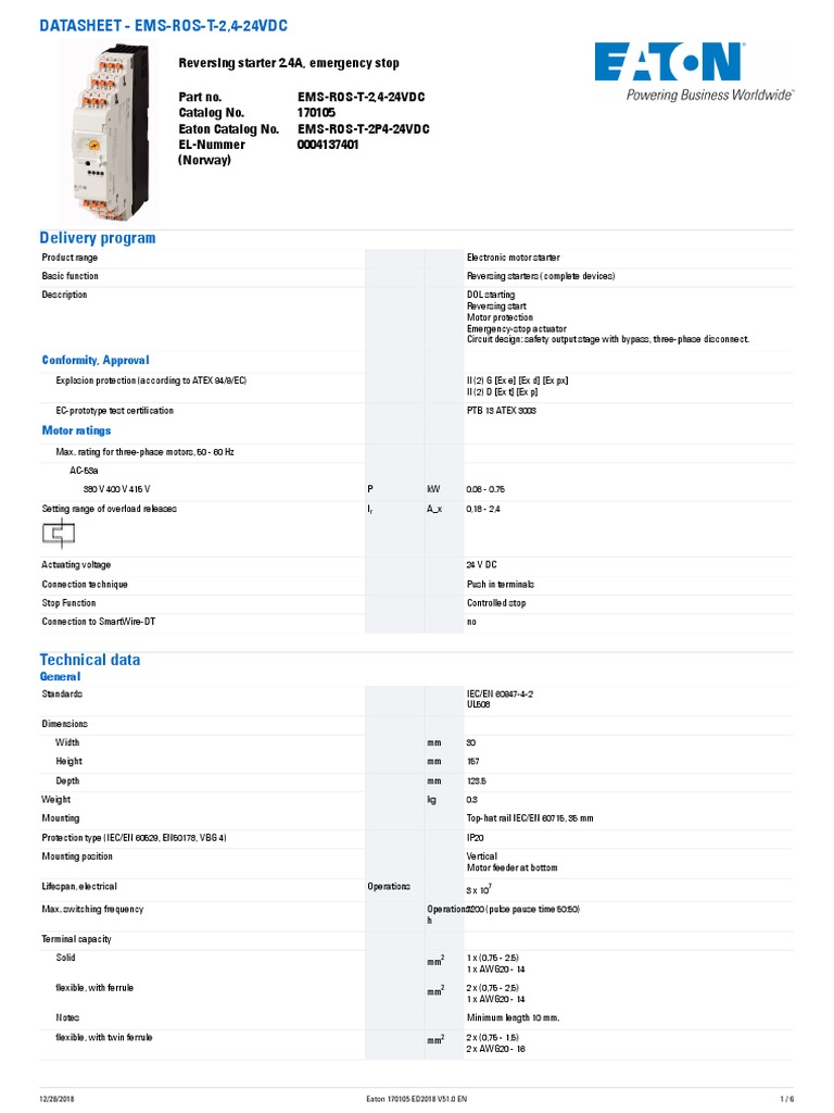 Ems Ros T 2,4 24vdc Eng Tds | PDF | Insulator (Electricity) | Electric ...