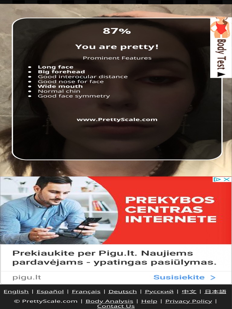 Am I Pretty or Ugly Face Beauty Analysis Test | PDF