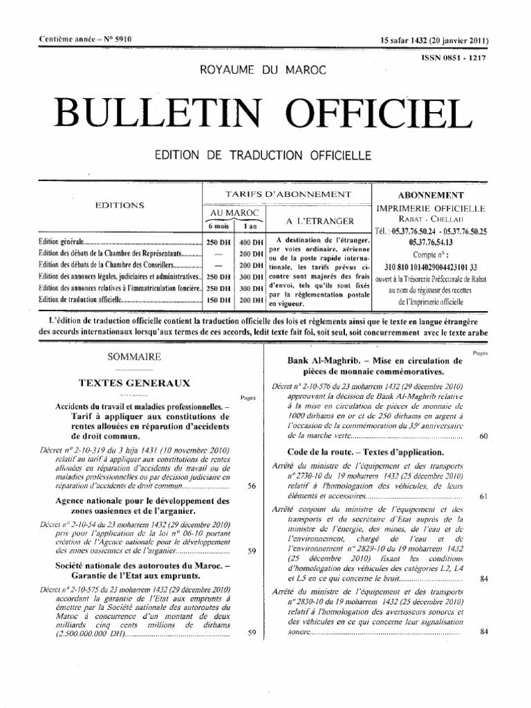 Bulettin Officiel - PF | PDF