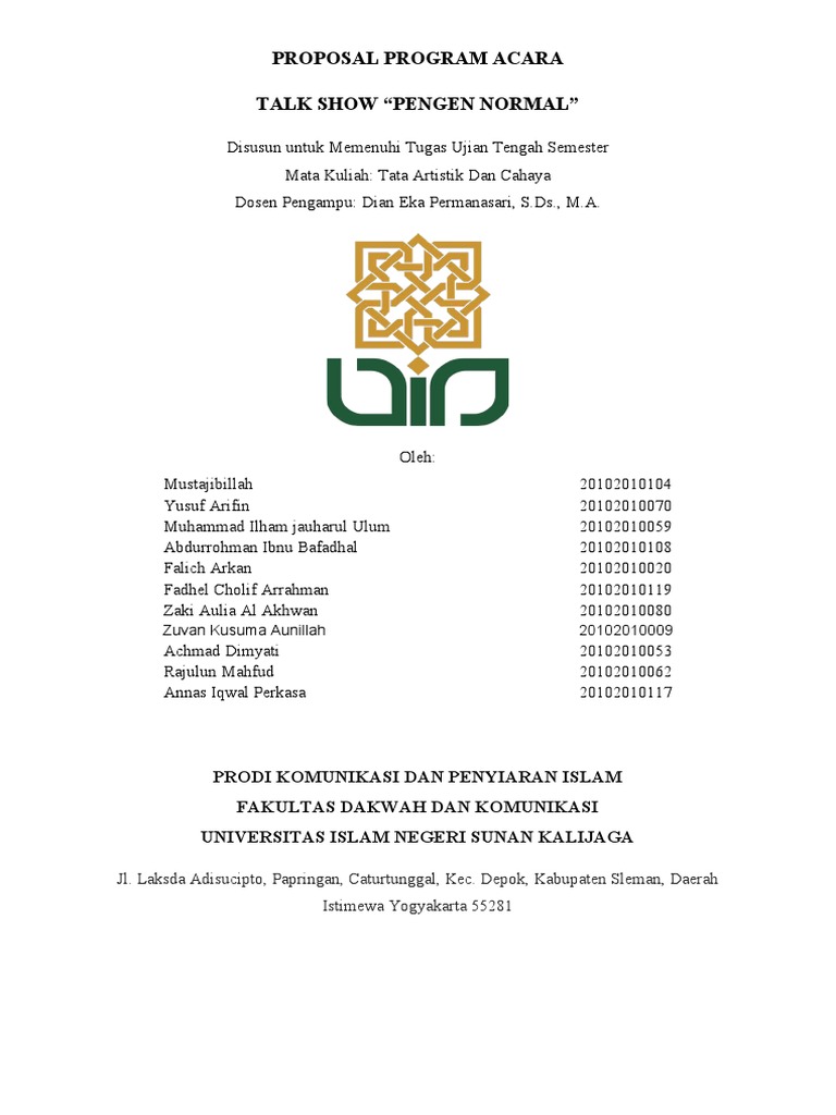Proposal Tata Artistik Program Acara Televisi | PDF