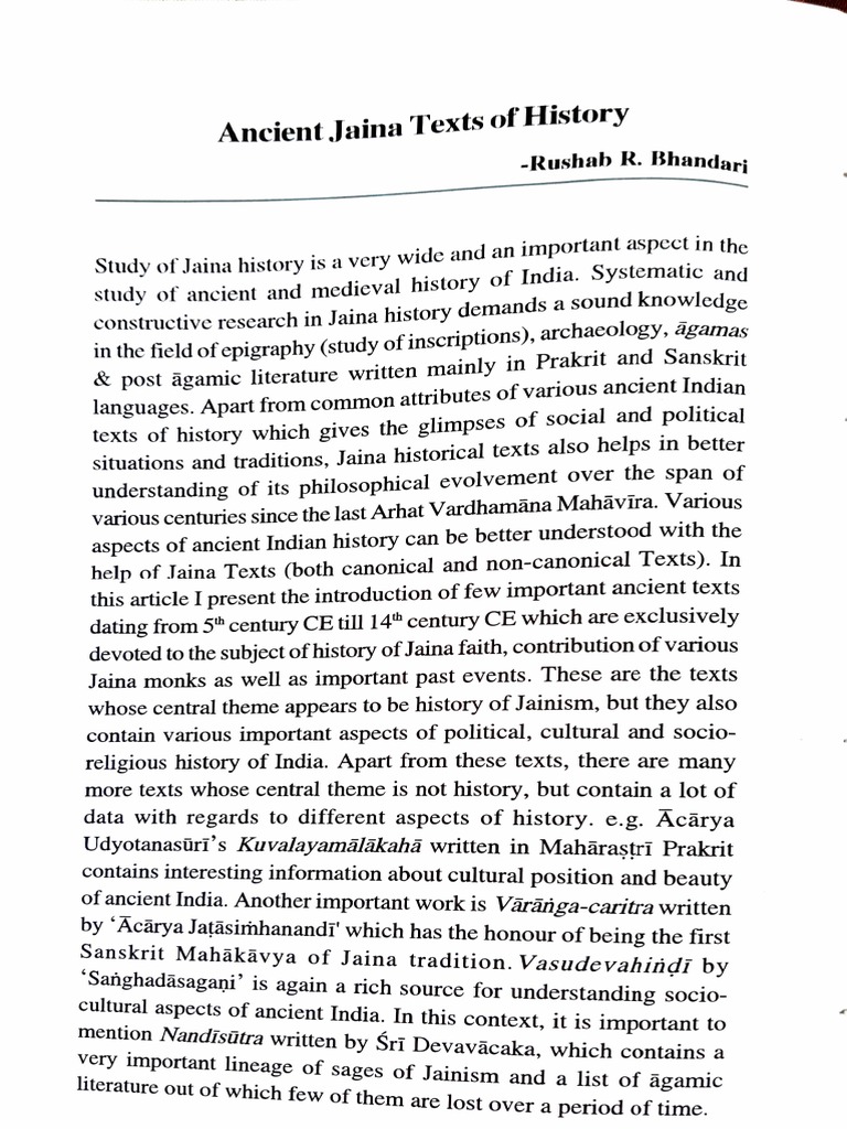 Jain Texts of History | PDF