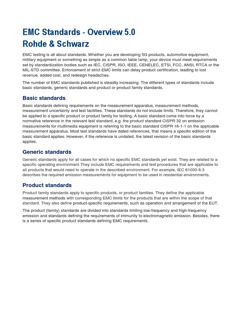 EMC Standards Overview 5-0 | PDF