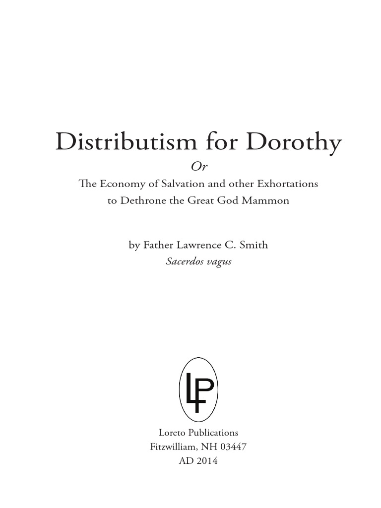 Fr. Lawrence Smith - Distributism For Dorothy | PDF | Mary, Mother Of ...
