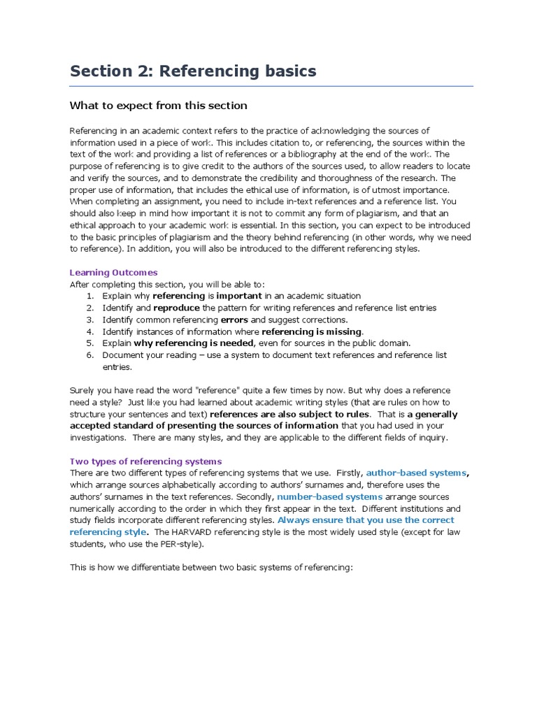 Referencing Basics | PDF | Citation | Reference