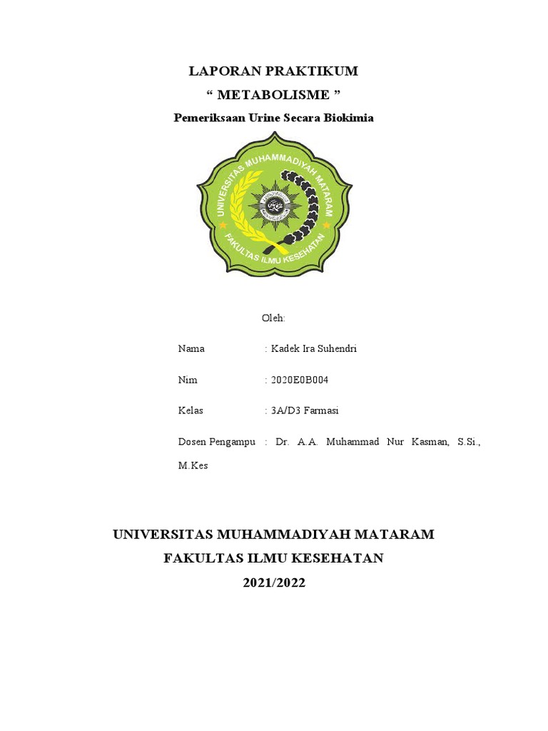 Uji Biokimia Urine Normal dan Hamil | PDF