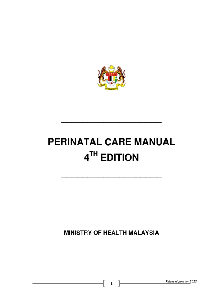 PERINATAL CARE MANUAL 4th Edition 2020 Released Jan 2022 | PDF