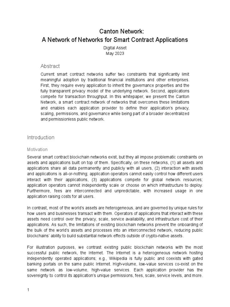 Canton Network - White Paper | PDF