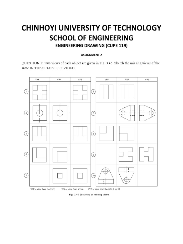 Engineering Drawing Assignment Guide | PDF
