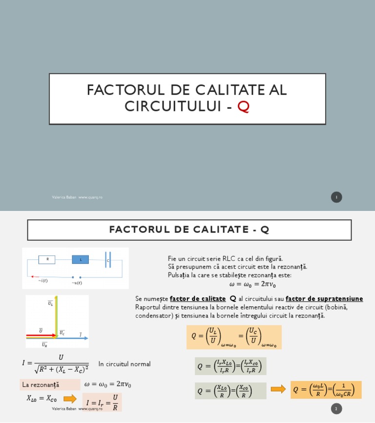 Factorul de Calitate Al Circuitului | PDF